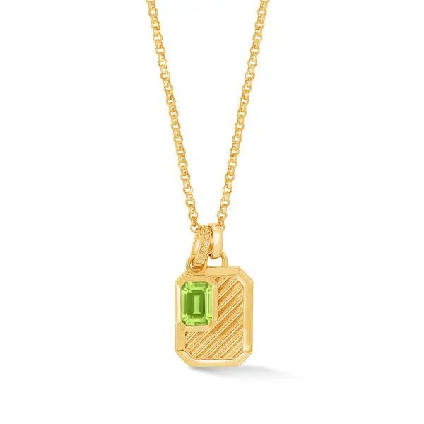DOWER & HALL Gold Vermeil Humbug Necklace - Gold/green