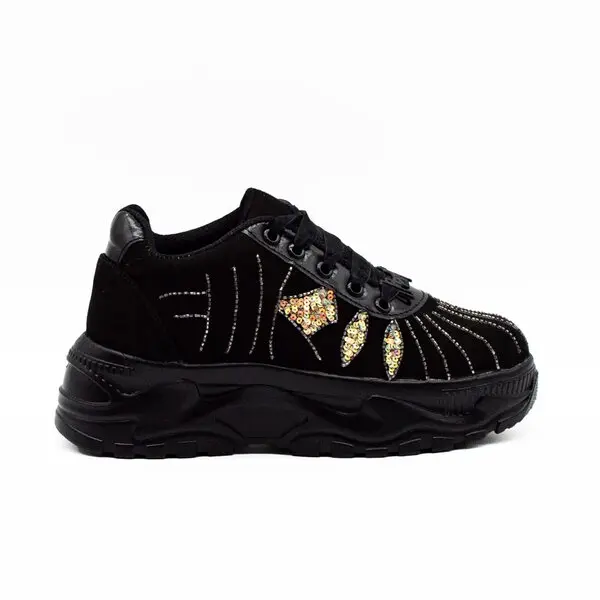 RETTROSE Clara Suede Embellished Trainers