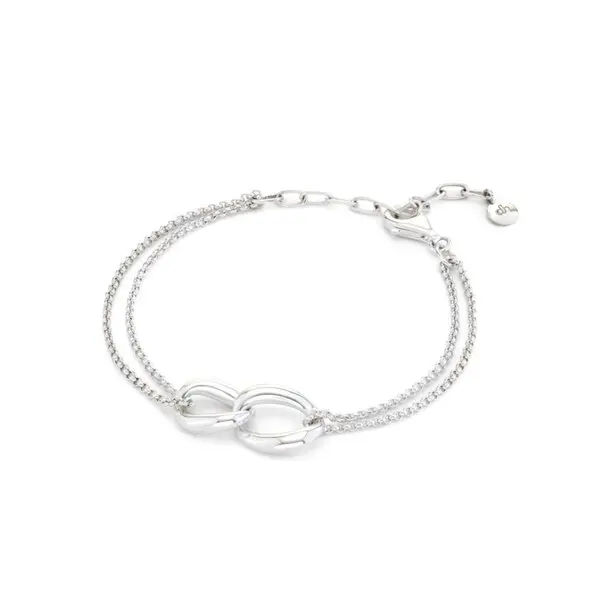 DINNY HALL Wave Silver Double Link Bracelet - Silver/white