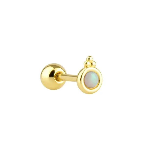 SPERO LONDON Sterling Silver Opal Stud Earring - Gold