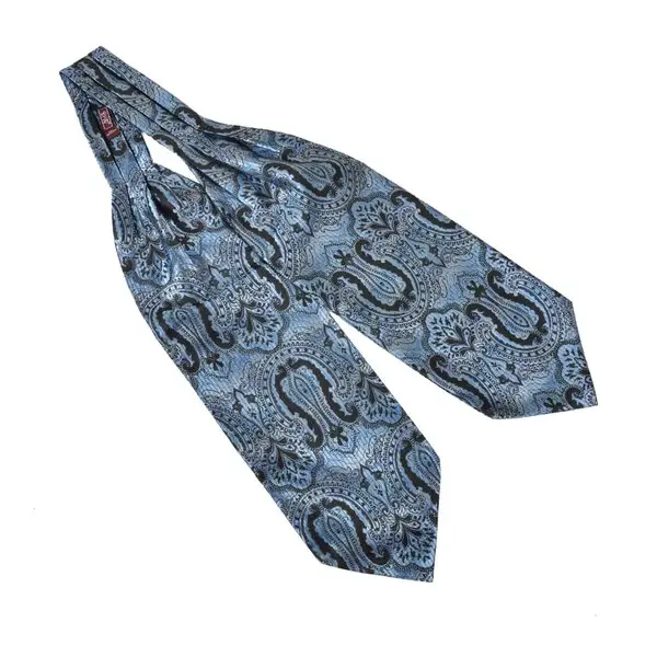 DAVID WEJ Self-tie Paisley Cravat - Black/blue