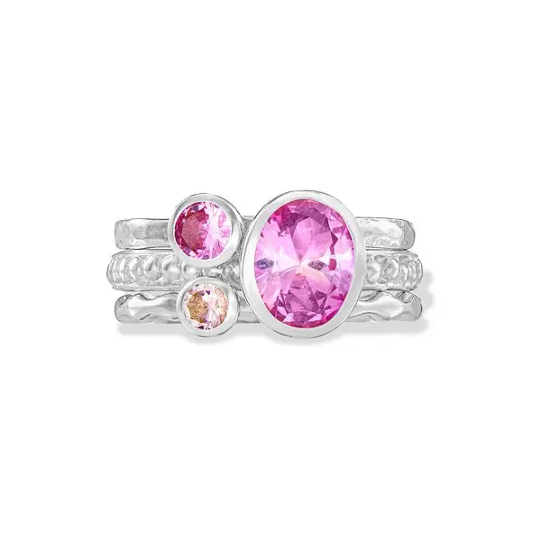 DOWER & HALL Sterling Stacking Rings Set - Silver