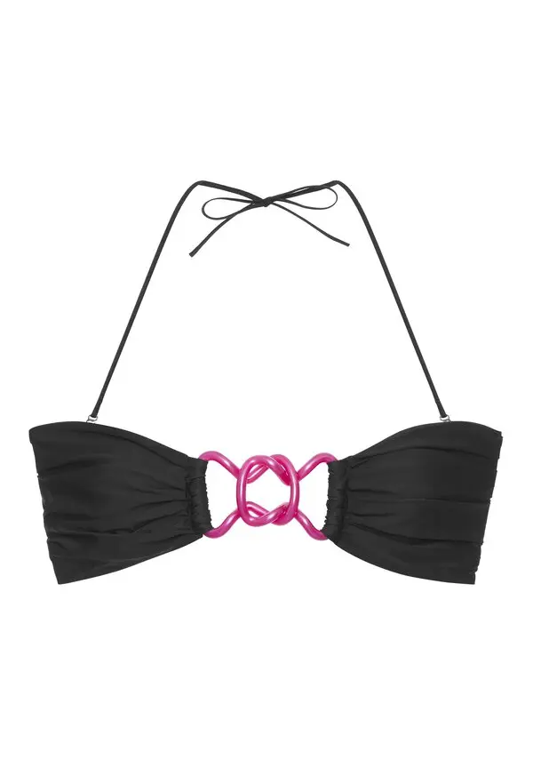 GOD SAVE QUEENS Kiss & Ride Bikini Top - Black