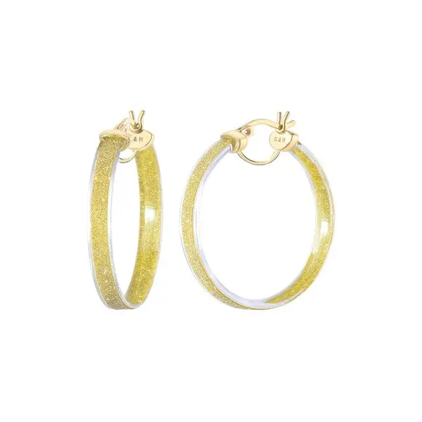 GOLD & HONEY Glitter Hoop Earrings - Gold