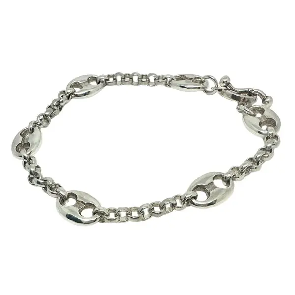 TG-JEWELLERY BY TAMARA GERVASIO Anchor Chain T-bar Bracelet - Silver