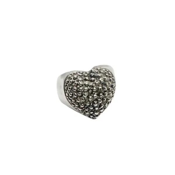 TG-JEWELLERY BY TAMARA GERVASIO Sterling Silver Heart Ring - Silver/black