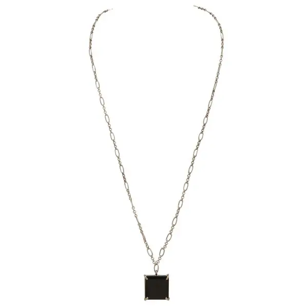 DHWANI BANSAL Silver Blanco Pendant With Black Onyx - Silver/black