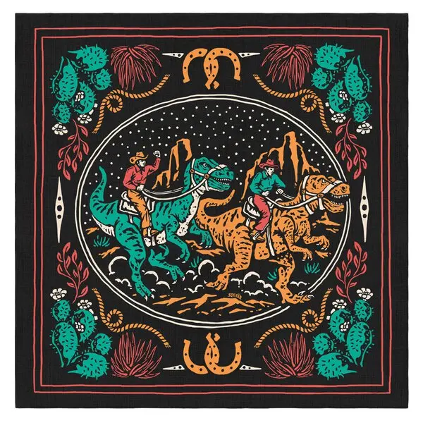 SQUAÏR Dust And Thunder Fossil Dust Cotton Bandana - Blue