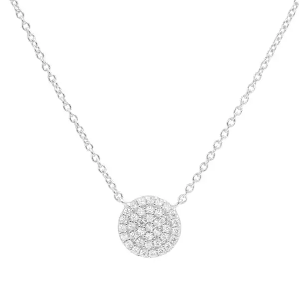 KAMARIA Pavé Crystal Disk Necklace - Silver