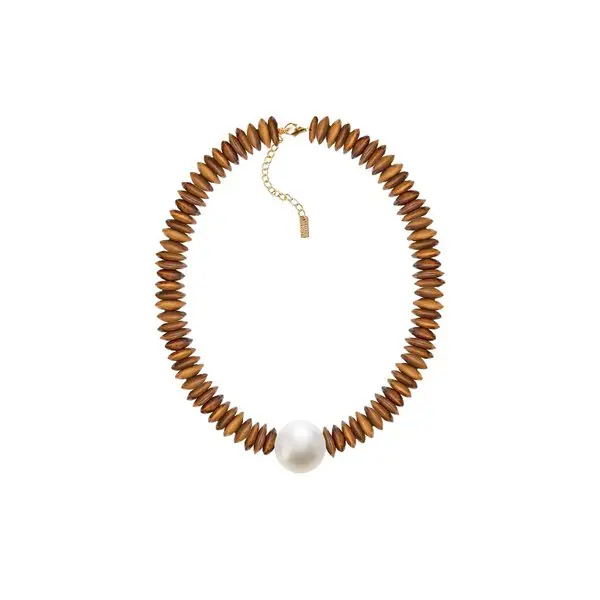 ADRIANA PAPPAS DESIGNS Mega Pearl Necklace - White/brown