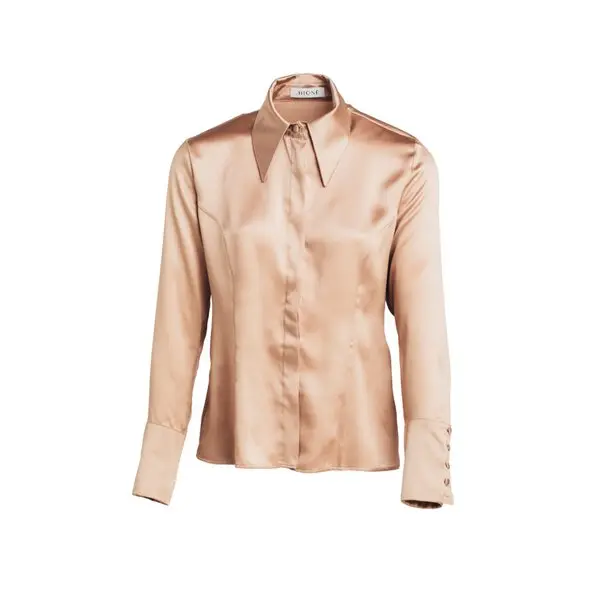 Mionè Silk Button-down Shirt - Gold