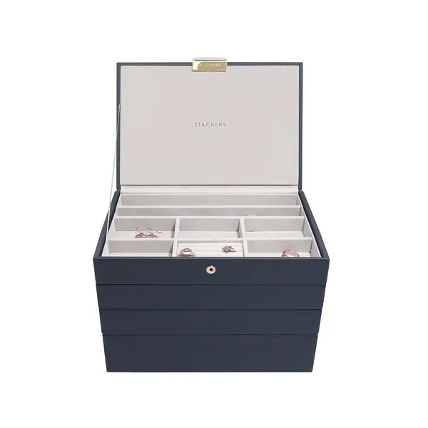 STACKERS Classic Jewelry Box Set Of Four - Blue