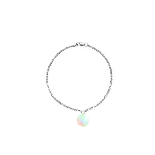 ORA PEARLS Sea Opal Charm Bracelet - Gray