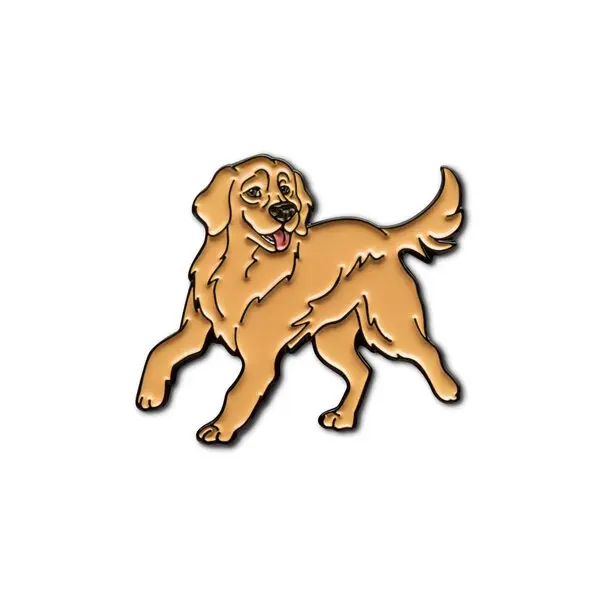 MAKE HEADS TURN Enamel Golden Retriever Dog Pin - Black/gold/yellow