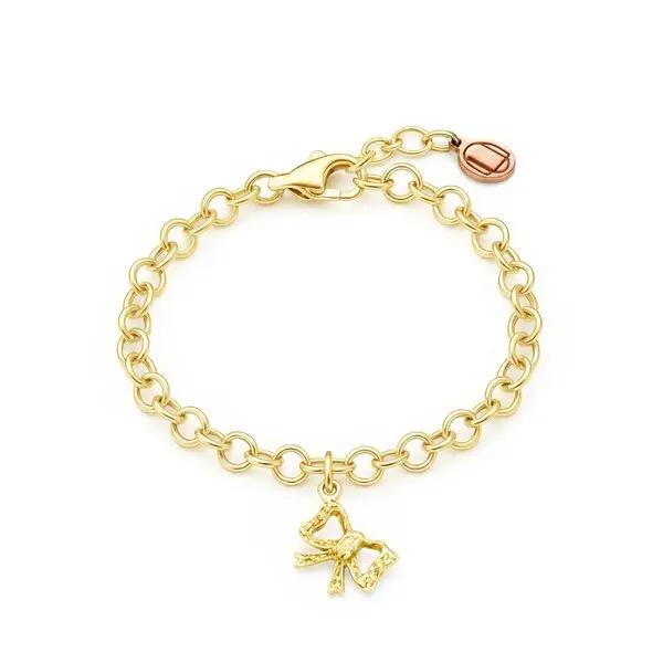 UNALOE Vermeil Bow Charm Bracelet - Gold