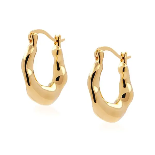 Côté Caché Wave Hoop Earrings - Gold