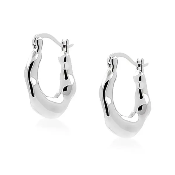 Côté Caché Wave Hoop Earrings - Silver