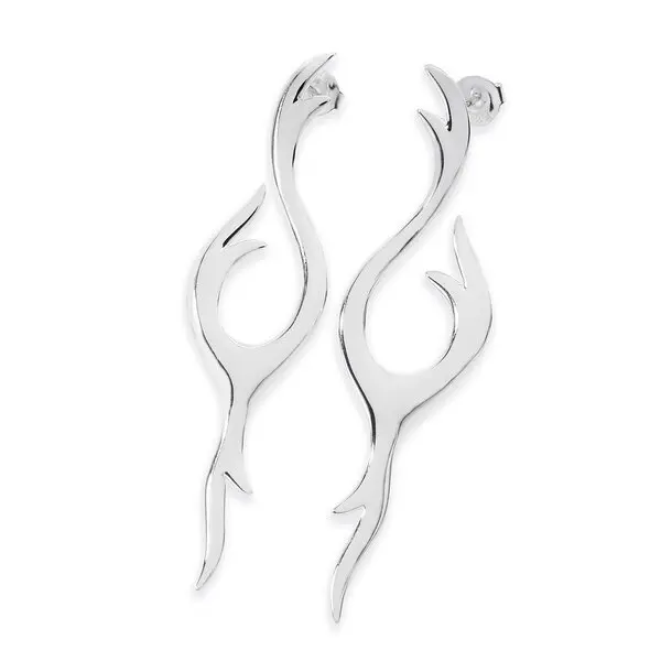 LUCY QUARTERMAINE Element Air Drop Earrings - Silver