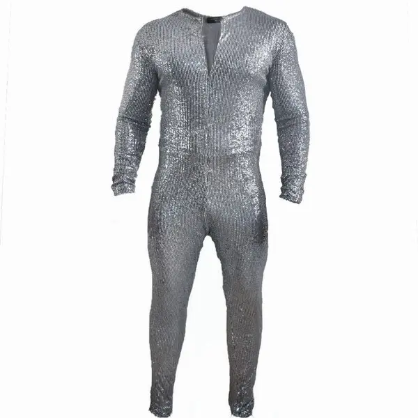 HARMONIA NY Lemuria Sequined Catsuit - Silver