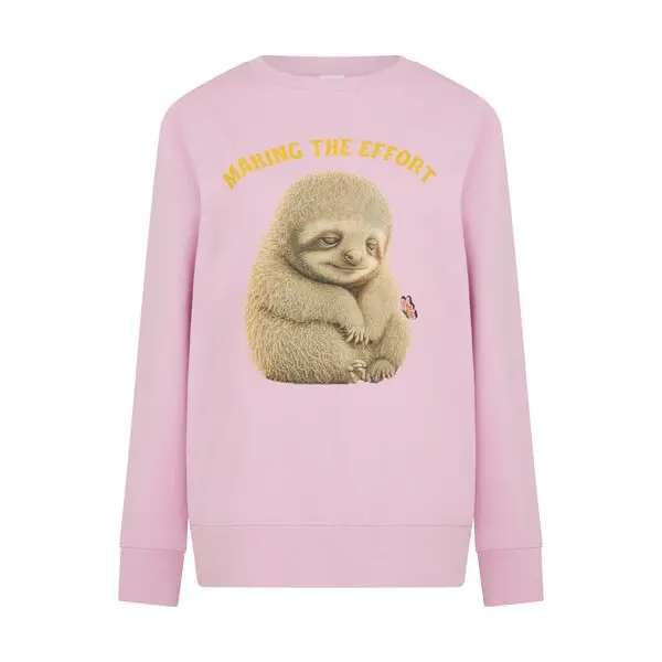 SOUR FIGS Sloth Print Relaxed Sweatshirt