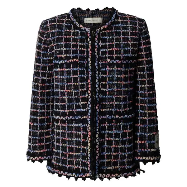 THE EXTREME COLLECTION Multi-tone Check Knit Jacket