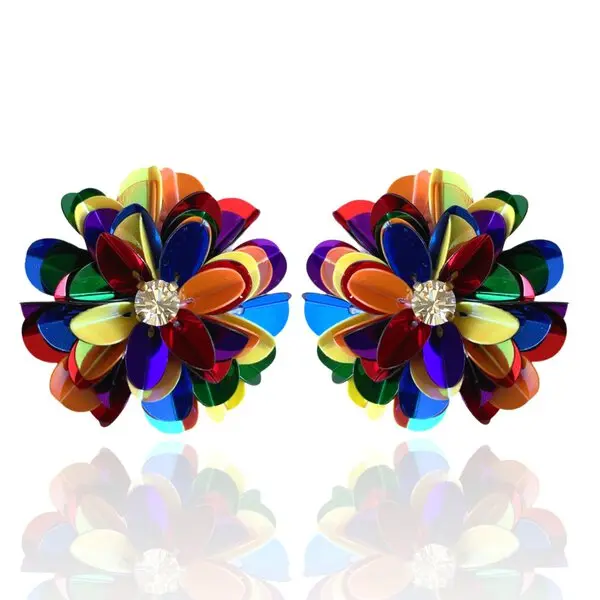PINAR OZEVLAT Rainbow Blossom Stud Earrings - Yellow