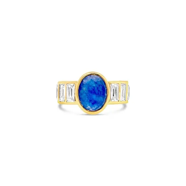 GEM BAZAAR JEWELLERY Quartz Ring - Gold/blue