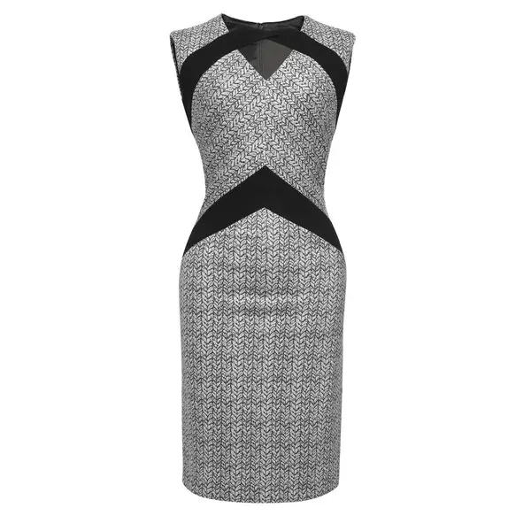 SMART AND JOY Tailored Printed Suede Dress