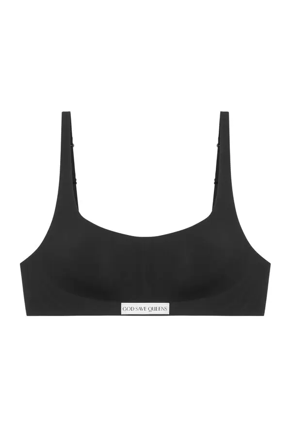 GOD SAVE QUEENS Second Skin Bralette Scoop-neck - Black
