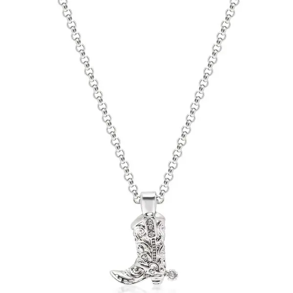NIALAYA JEWELRY Cowboy Charm Pendant Necklace - Silver