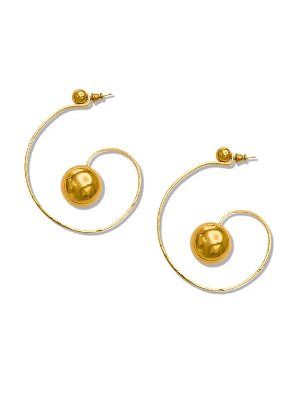 JAREDJAMIN Orbita Swirl Hoop Earrings - Gold