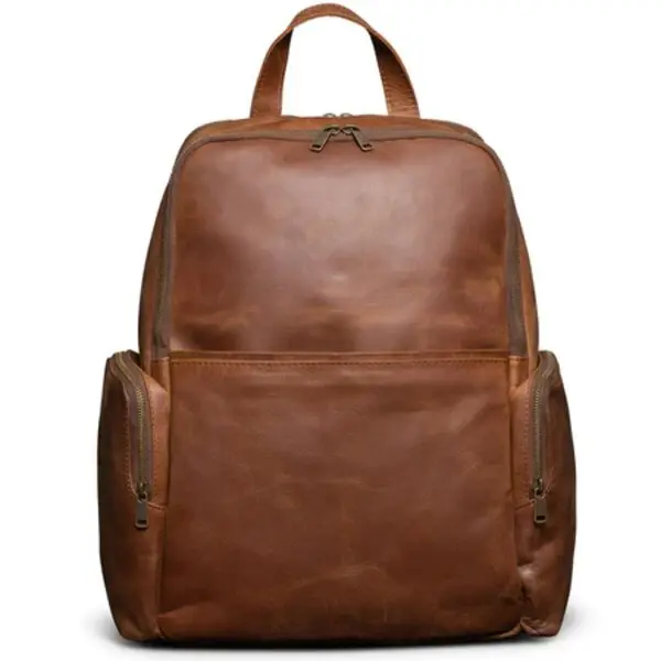 HIDES LEATHER CO. Minelli Leather Backpack - Brown