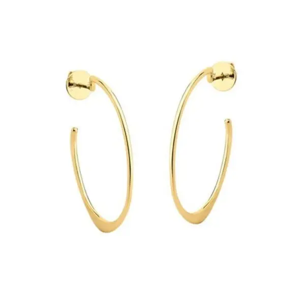 SOLIO JEWELLERY Classic 18k Solid Gold Hoops - Gold/yellow