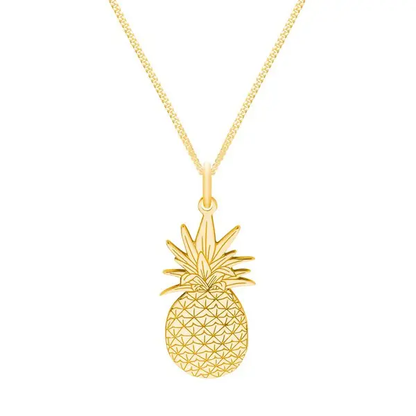 CARTERGORE Small Pineapple Pendant Necklace - Gold