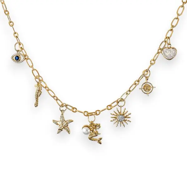 ALEXIE OF ATHENS La Mer Charm Necklace - Gold