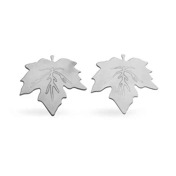SILVER MOON Maple Leaf Sterling Earrings - Silver