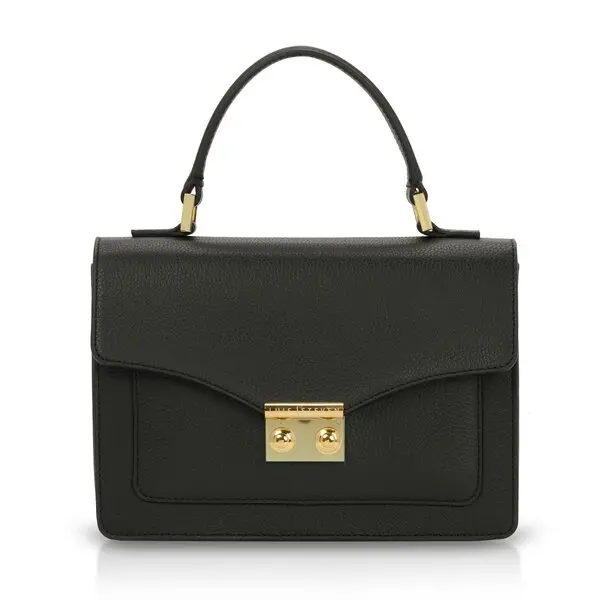 LUIS STEVEN Emma Top Handle Bag In Pebble Leather