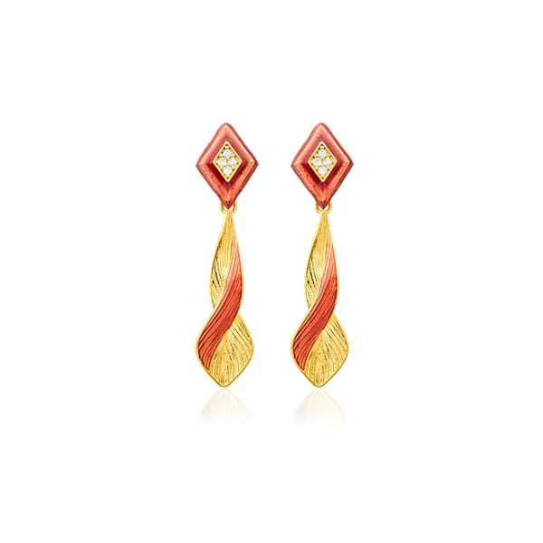 MILOU JEWELRY Sugar & Gold Infinity Zircon Drop Earrings - Pink