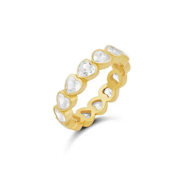 SHYMI Heart Bezel-set Eternity Band - Gold