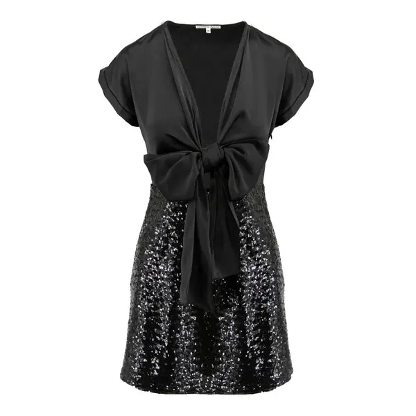NORIA ANIS Dazzle Bow-front Mini Dress