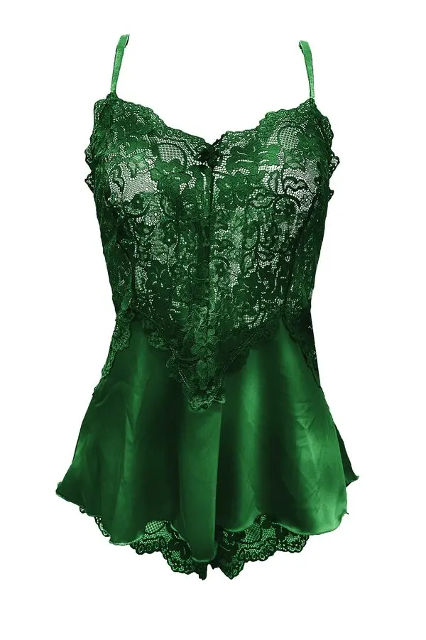CAROL COELHO Paradox Dark Emerald A-line Babydoll Set - Green