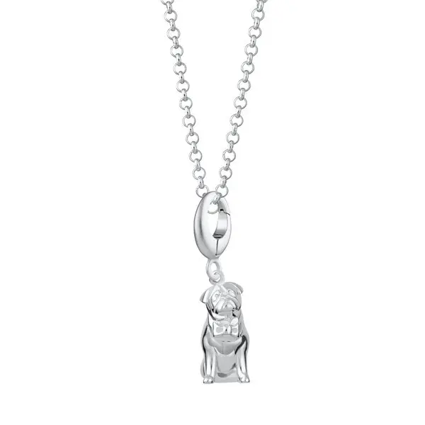 LILY CHARMED Sterling Pug Charm Necklace - Silver