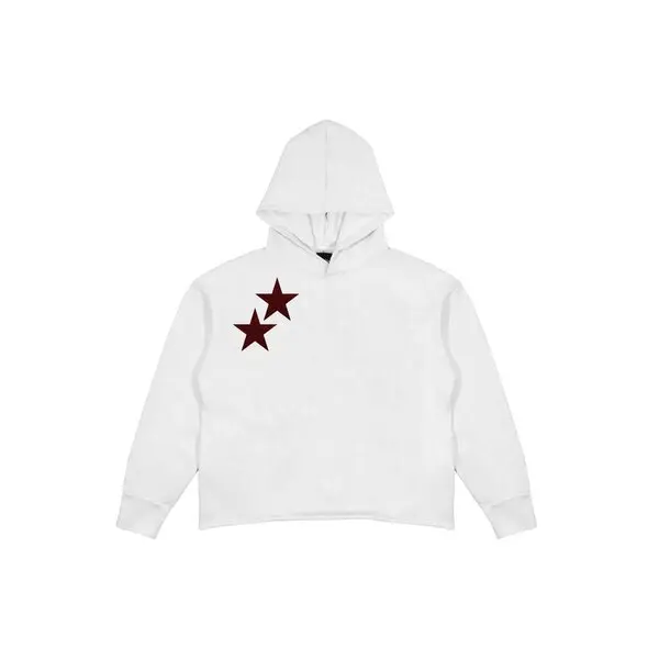 AURA & CO Star Hoodie - White/red