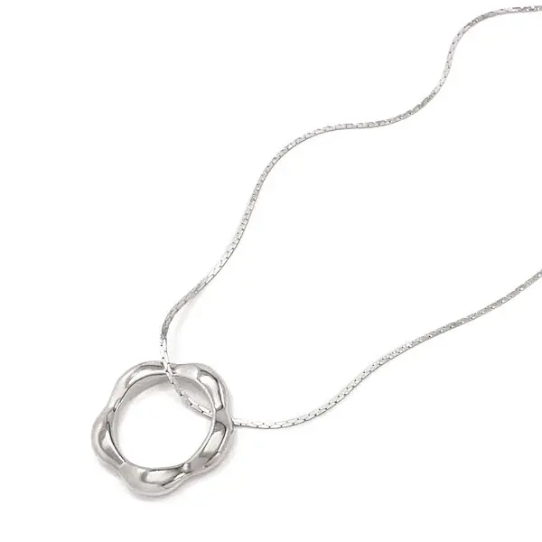 BIKO Large Wildflower Pendant Necklace - Silver