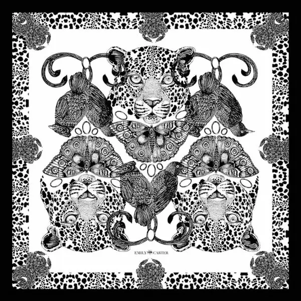 EMILY CARTER Neutrals The Tropical Leopard Neckerchief - Black