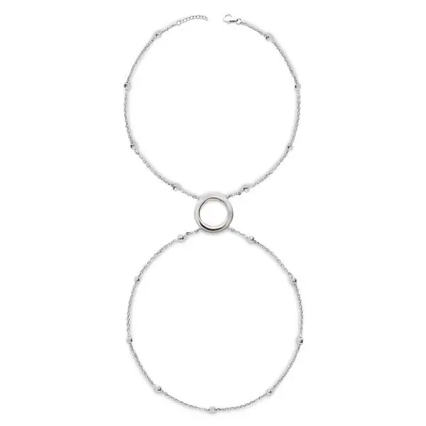 LUCY QUARTERMAINE Solid Sterling Art Deco Hand Chain - Silver