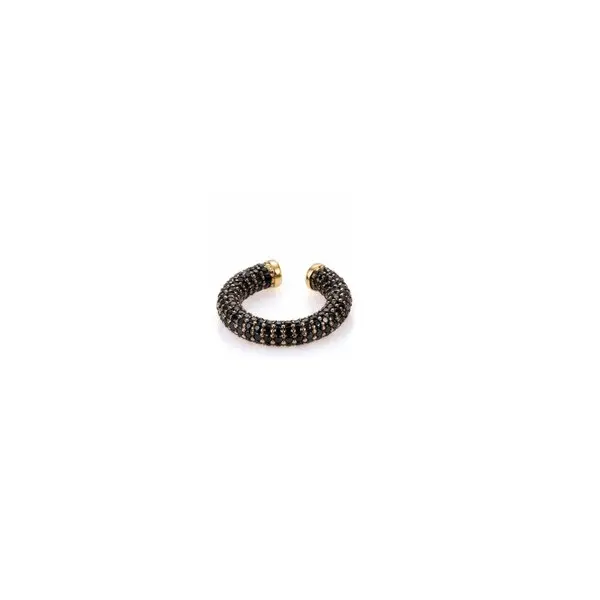 JAREDJAMIN Elara Cz Gold Plated Ear Cuff - Black