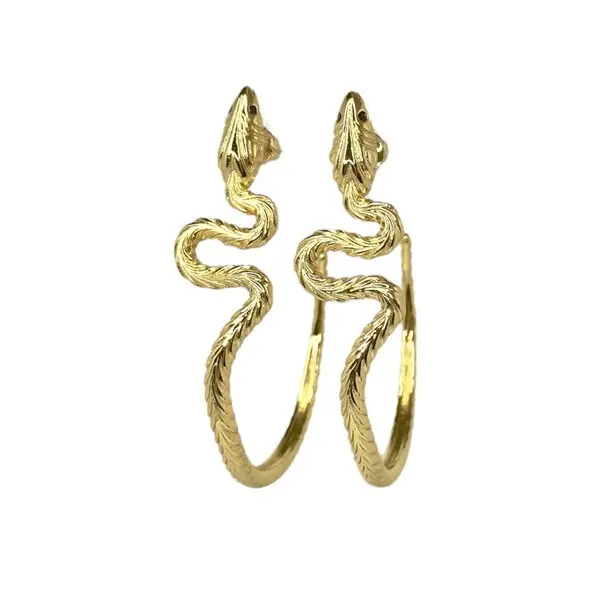 JAGGED HALO JEWELRY Serpent Hoop Earrings - Gold
