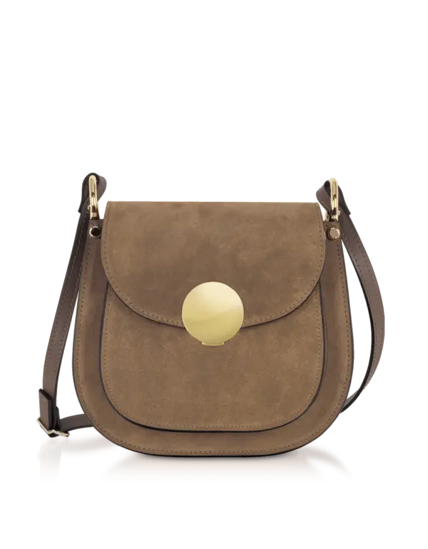 LE PARMENTIER Agave Suede & Leather Shoulder Bag - Black