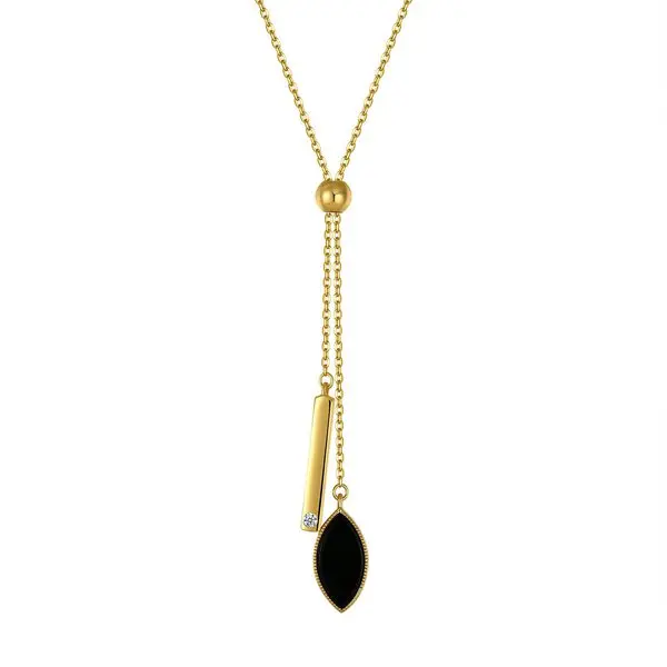 RETRO CHIC Black Eyes Necklace - Black/gold